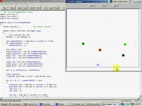 bouncing balls in java console youtube