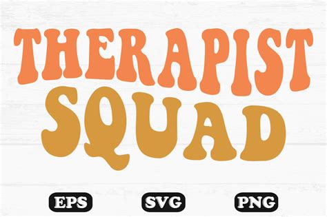 Therapy Squad Retro Wavy T Shirt Graphic By Hosneara 4767 · Creative