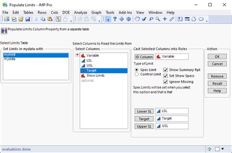 solved importing spec limits jmp user community