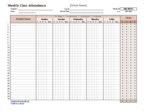 free attendance tracking templates and forms