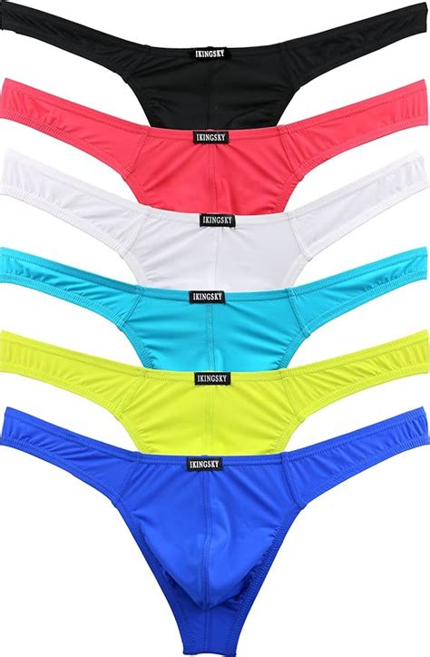 Ikingsky Mens Comfortable G String Sexy Low Rise Thong Underwear Pack