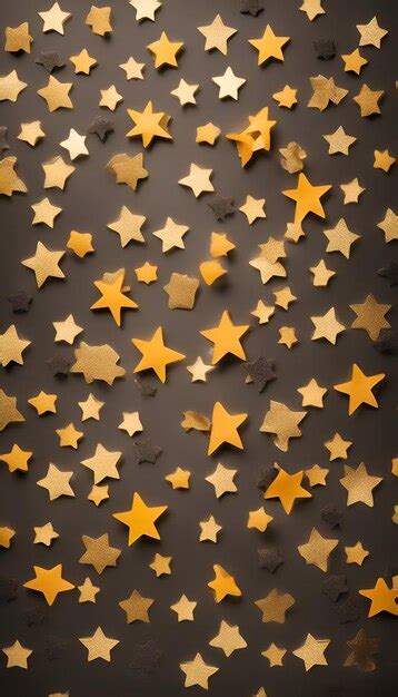 Premium Ai Image Golden Stars Confetti On A Black Background Festive
