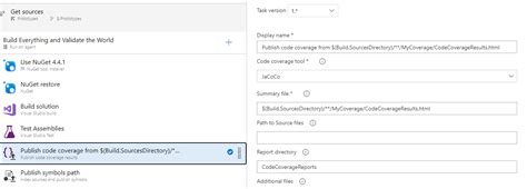 showing code coverage report with azure devops stack