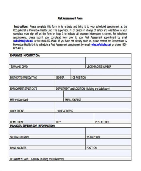 Risk Assessment Template 13 Free Word Excel And Pdf Formats Samples
