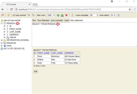 spring boot h2 web console