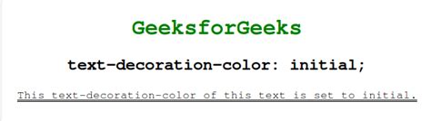 css text decoration color property geeksforgeeks