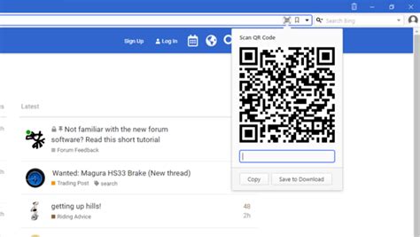 the vivaldi browser has received url sharing via qr code