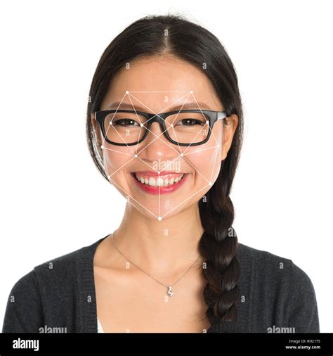Futuristic And Technology Concept Photo Of Scanning Asian People Face