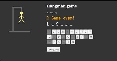 hangman game using html css and javascript