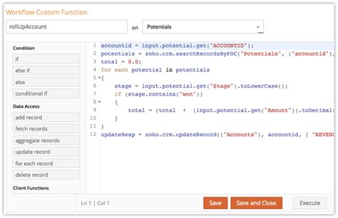 create custom functions online help zoho developer