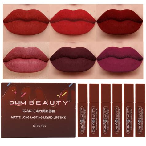 Buy Evpct 6pcs Long Lasting Dark Red Black Matte Liquid Lipsticks Set