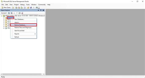 restoring mdf files from bak files a manual solution