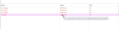 windows server settings causing cors error plugins servicestack