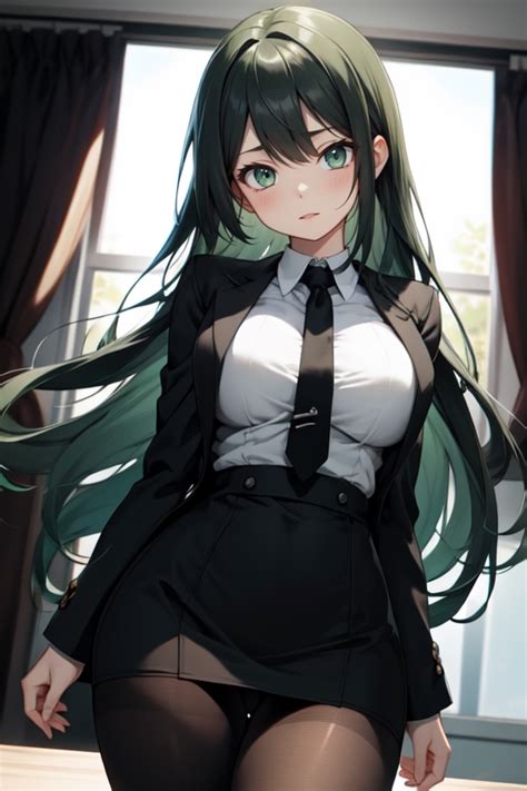【aiイラスト】黒タイツ 黒スト を履いたolのエロ画像｜呪文・プロンプトも紹介