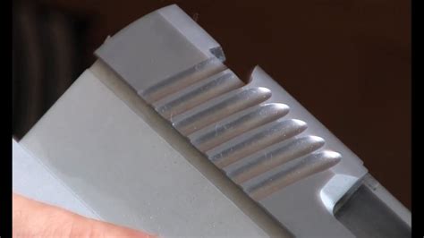 1911 build 2 9mm part 10 slide serrations cutting youtube