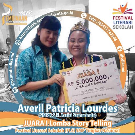 Averil Patricia Lourdes Siswi Smpk S F Assisi Samarinda Peraih Juara 1