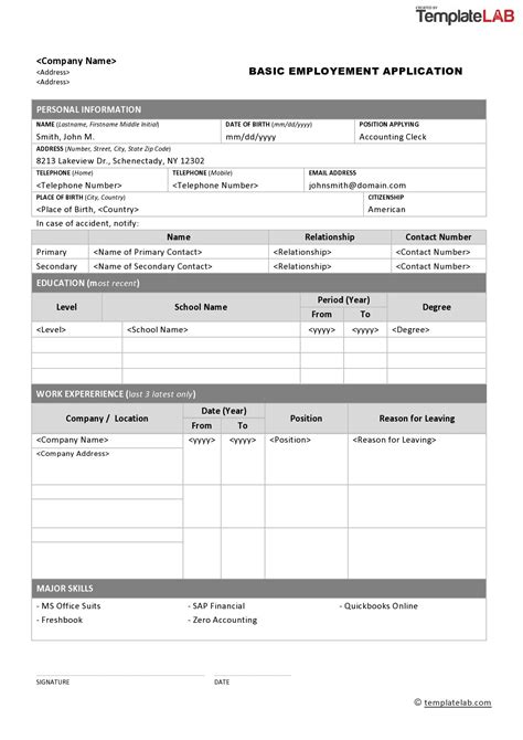 50 Free Employment Job Application Form Templates [printable] ᐅ