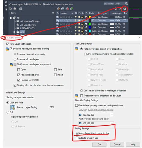 xref layers showing in the dropdown despite the non xref layer setting