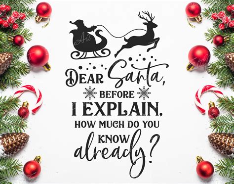 Dear Santa Before I Explain How Much Do You Know Already Svg Etsy
