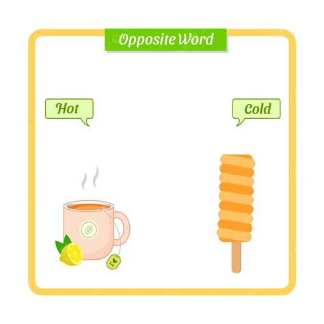 English Opposite Adjective Hot And Cold Vector Illustration Opposite