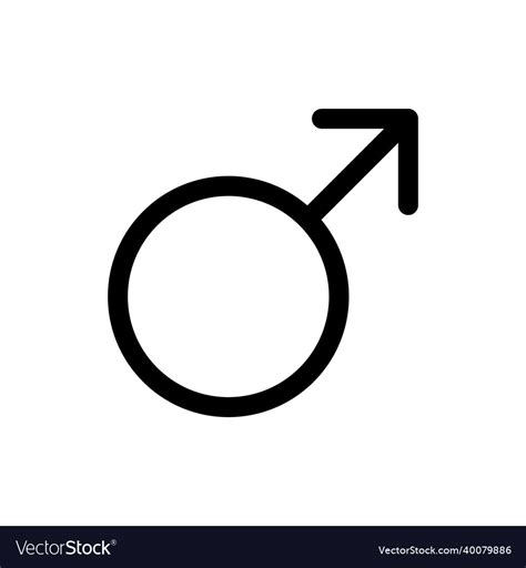 Male Gender Symbol Editable Stroke Isolated Vector Image