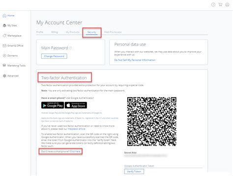 two factor authentication bluehost support