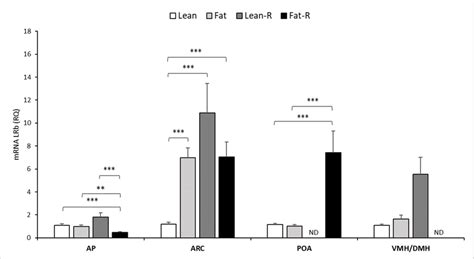 Leptin Receptor Mrna Expression The Mean Mrna Expression ±sem Of The