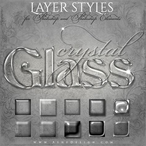 photoshop layer style set crystal glass ashedesign