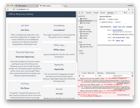 offline first masonry grid showcase with vue vue js