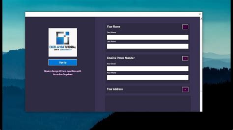 ui design accordion dropdown in userform vba excel youtube