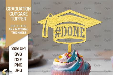 Graduation Cake Toppers Svg Cupcake Toppers Laser Cut So Fontsy