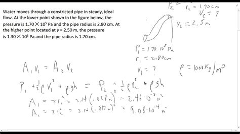 Example Using Bernoullis Equation To Find Speed A Flow Rate Youtube