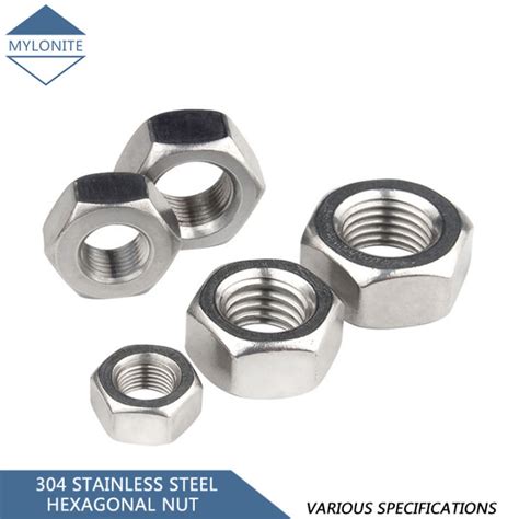 Solid Stainless Steel 304 Hex Hexagon Nuts For M1 M1 2 M1 4 M1 6 M2 M2