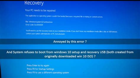 file windows system32 winload exe status 0xc00000e9