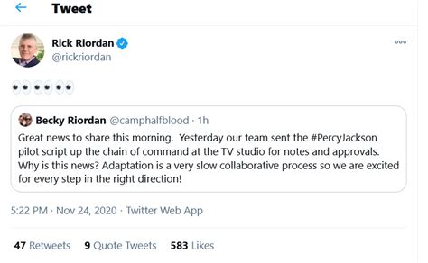 Rick Riordan Provides Update On Percy Jackson Disney Series Whats