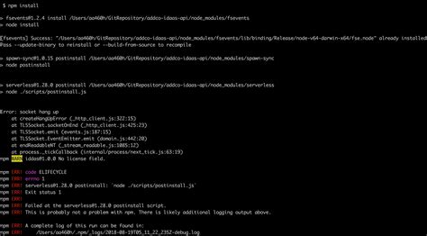 node js v10 7 fails to install serverless · issue 5133
