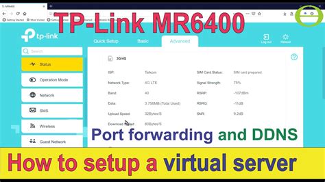 how to setup virtual server port forwarding on the tp link mr6400