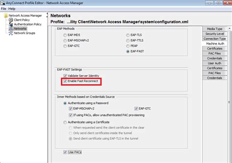 understanding eap fast and chaining implementations on anyconnect nam