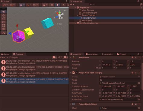 unity rotation vs position