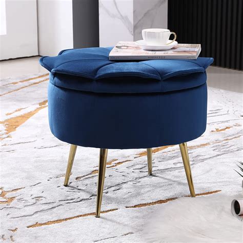 Everly Quinn Velvet Storage Ottoman Wayfair
