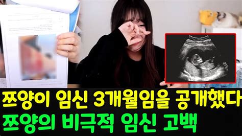 쯔양이 남자친구와 임신 3개월차라는 사실을 깜짝 공개했다 쯔양은 남자친구가 제가 임신한 걸 알고도 여러 번 부상을 입고 병원에