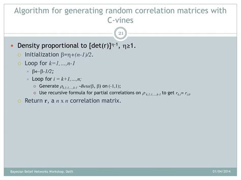 Ppt Generating Random Correlation Matrices Based On Regular Vines And