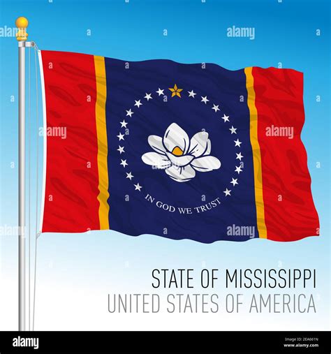 Mississippi New Federal State Flag 2020 United States Vector