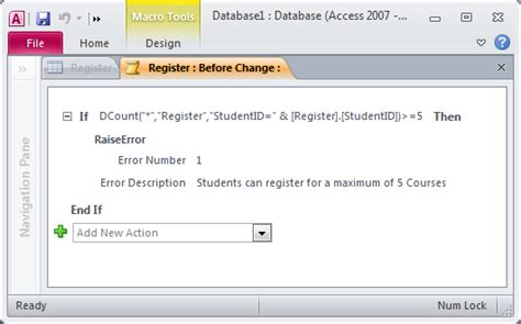 sql data macro trigger to apply constraints when