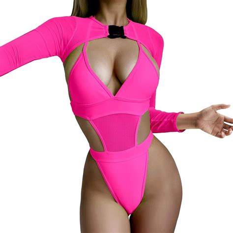 2 Stück Frauen Rave Outfits Neon Body Crop Top Langarm Mesh Mit