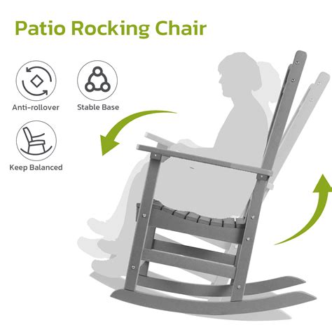 Outdoor Rocking Chairs Set Of 2 All Weather Resistant Poly Lumber