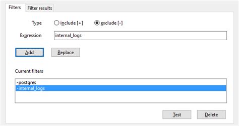 regular expression filters