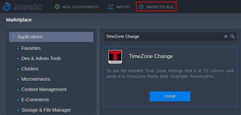 timezone management jelastic dev docs