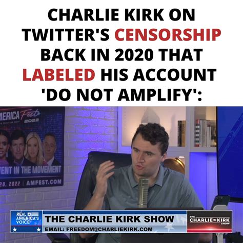 Charlie Kirk On Twitters Censorship Of His Account Twitter Charlie