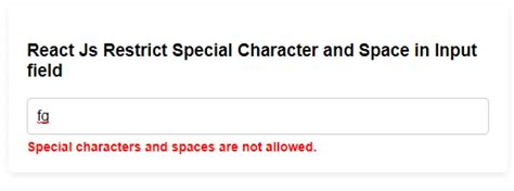 react restrict special character in input field reactjs restrict